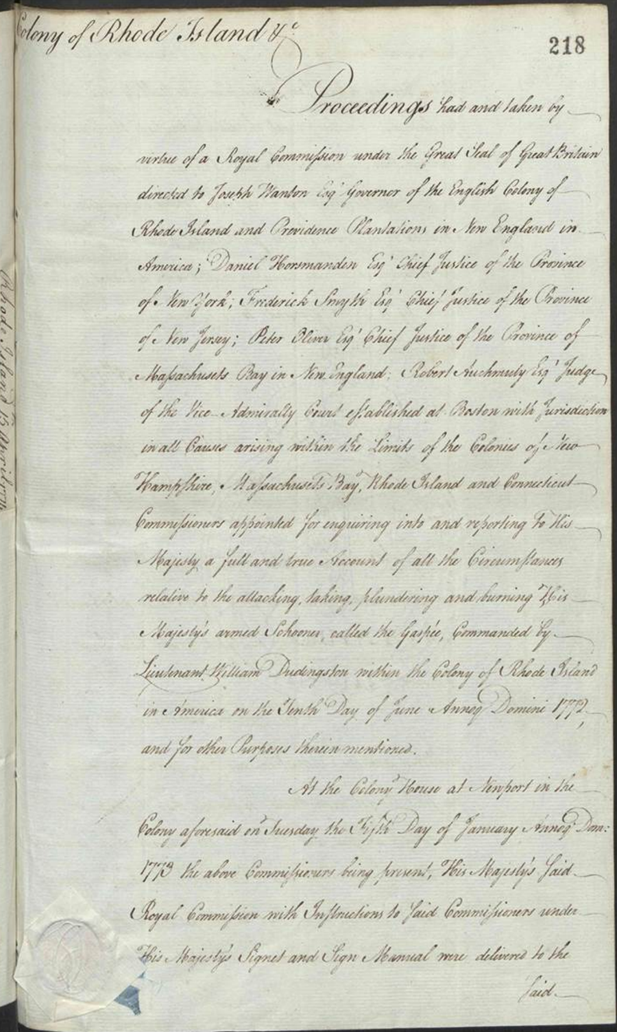 The burning of HMS Gaspee - The National Archives blog