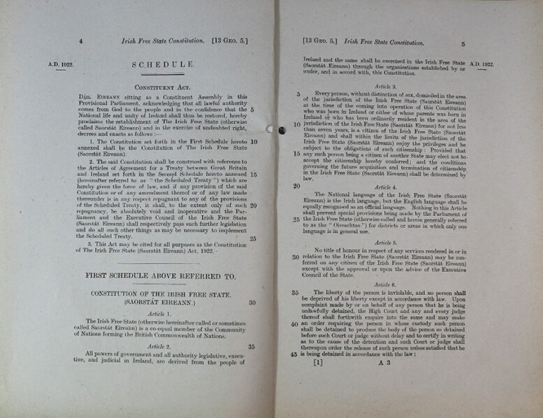 Anniversary of a new beginning: The Irish Free State Constitution Act ...