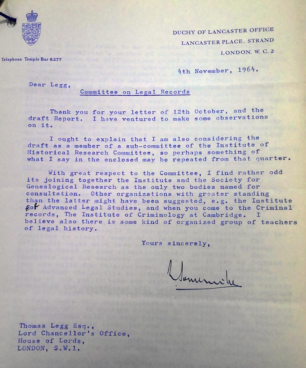The Denning Committee on Legal Records - The National Archives blog