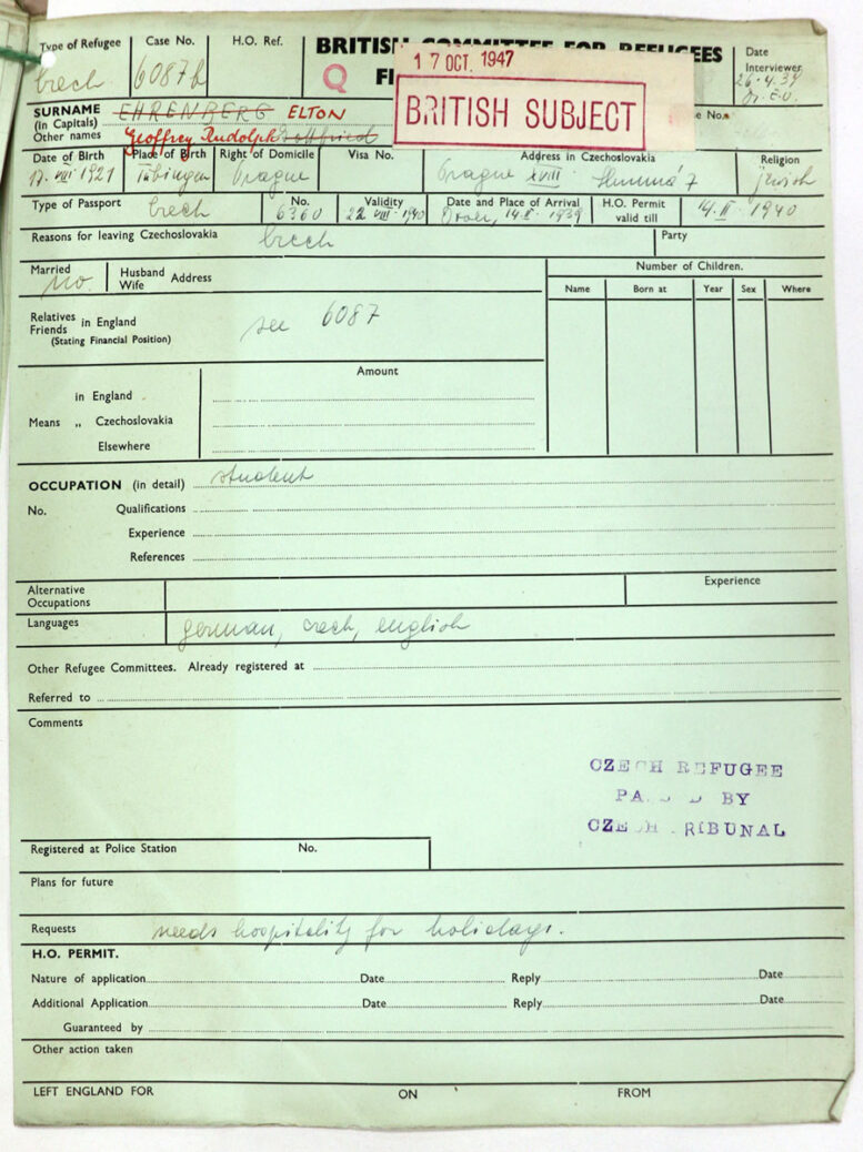 Records of Czechoslovakian refugees to the UK from 1939 to 1975 - The ...